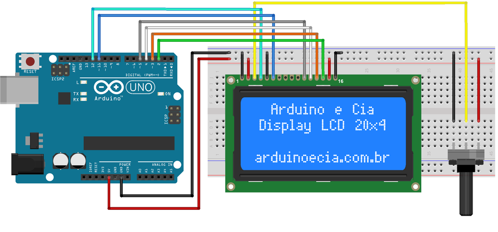 Display LCD 20x4 Arduino - Arduino - EletrônicaBR.com