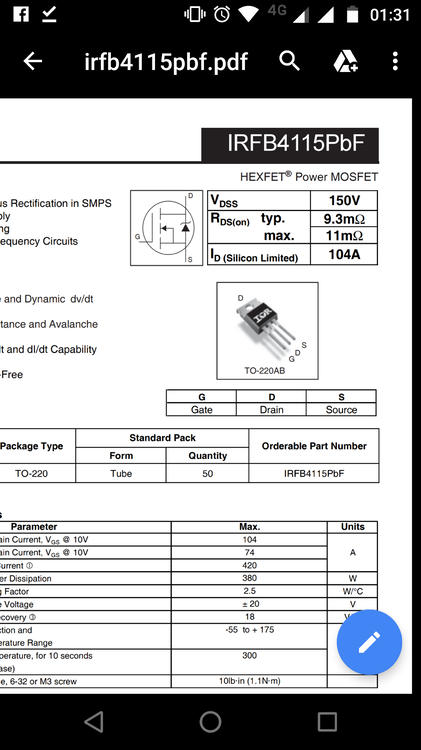 Compatibilidade Mosfet IRFB4115 - Identificação e Equivalência de ...
